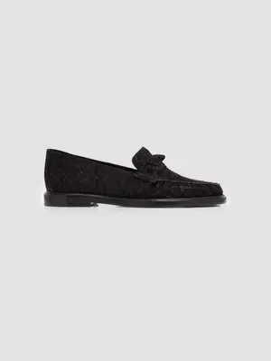 ALEXANDRE BIRMAN Soft Croc-embossed Suede Loafers