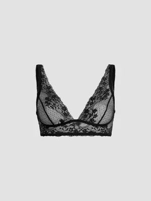 Commando Double Take Stretch Lace Bralette - Black