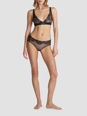 Commando Double Take Stretch Lace Bralette - Black