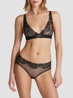 Commando Double Take Stretch Lace Bralette - Black