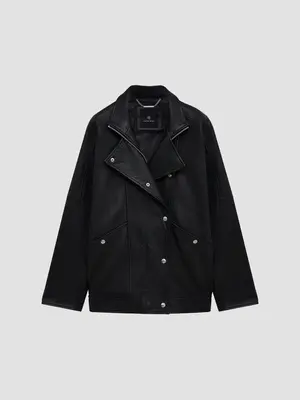 ANINE BING Sandy Leather Jacket - Black