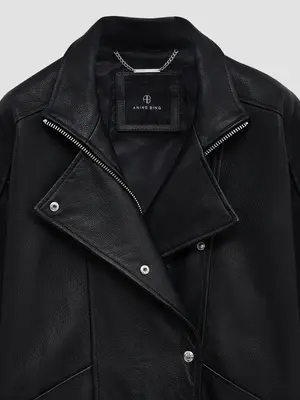ANINE BING Sandy Leather Jacket - Black