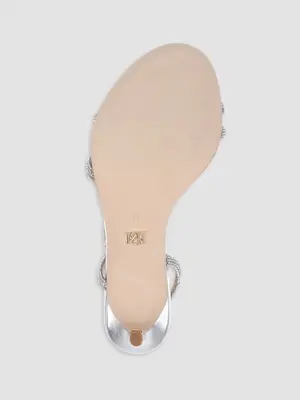 Badgley Mischka Yulissa 80mm Embellished Leather Slingback Sandals