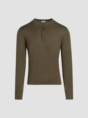 Simkhai Dolton Silk-cotton Henley - Sage