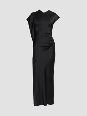 Victoria Beckham Satin Asymmetric Maxi Dress
