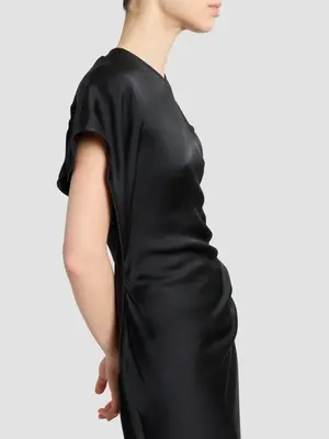 Victoria Beckham Satin Asymmetric Maxi Dress