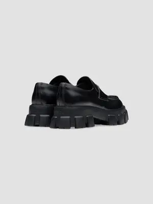 Prada Monolith Brushed Leather Loafers