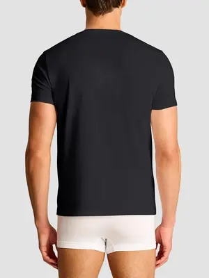 Commando Premier Stretch-cotton V-neck Undershirt - Black