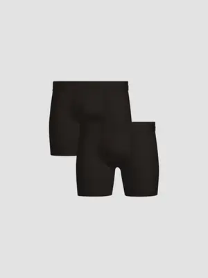 Commando Premier 2-pack Stretch-cotton Boxer Brief Set - Black