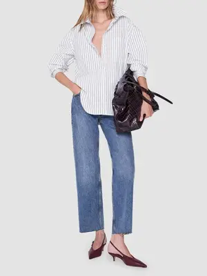 ANINE BING Scott Striped Cotton Shirt