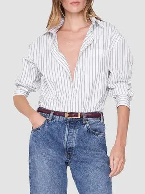 ANINE BING Scott Striped Cotton Shirt