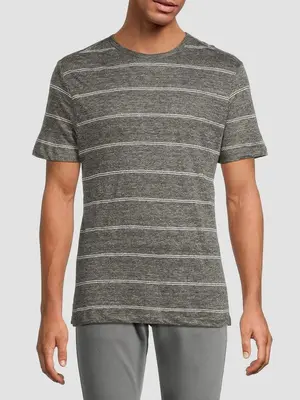 Robert Barakett Folsom Striped T-shirt - Charcoal
