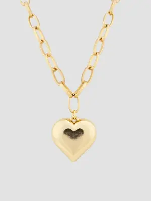 KENNETH JAY LANE 22k--plated Puffy Heart Pendant Necklace - Gold