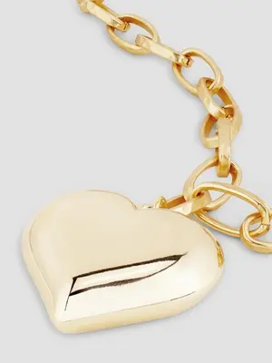 KENNETH JAY LANE 22k--plated Puffy Heart Pendant Necklace