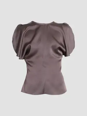 Victoria Beckham Satin Draped Top - Ore