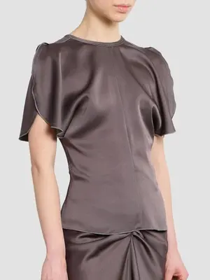 Victoria Beckham Satin Draped Top