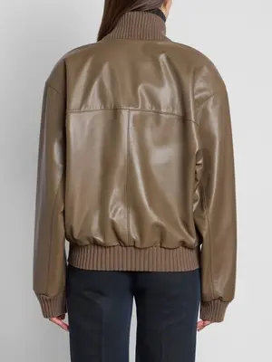 Victoria Beckham Leather Bomber Jacket