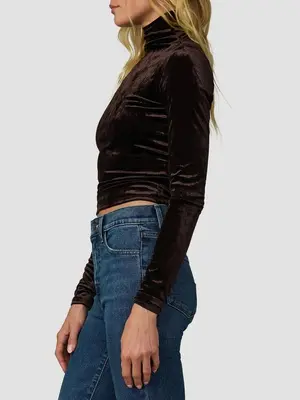 Joe's Jeans The Tony Turtleneck Velvet Long-sleeve Top