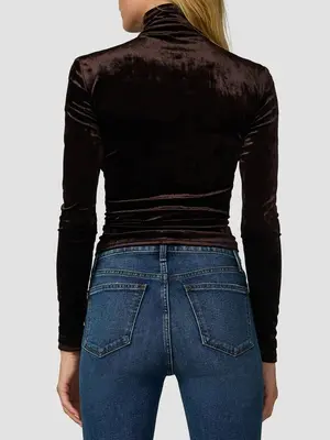 Joe's Jeans The Tony Turtleneck Velvet Long-sleeve Top