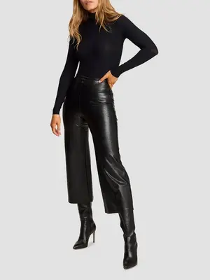 Commando Faux-leather Cropped Wide-leg Pants