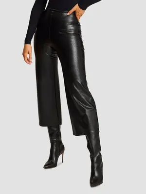 Commando Faux-leather Cropped Wide-leg Pants