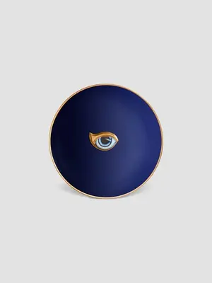 L'Objet Lito Porcelain & 24k-gold Catchall Tray - Blue