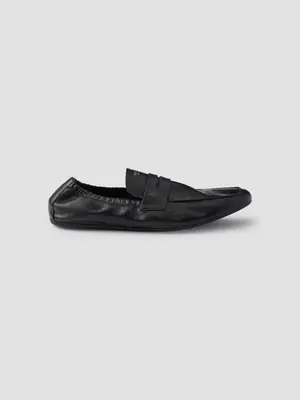 Prada Shuffle Antiqued Leather Loafers - Black
