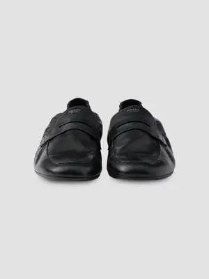Prada Shuffle Antiqued Leather Loafers - Black