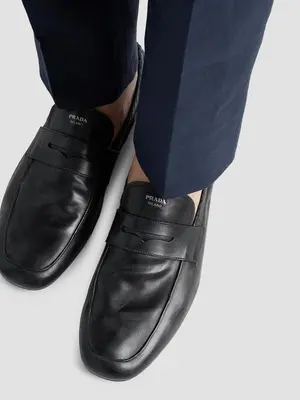 Prada Shuffle Antiqued Leather Loafers - Black