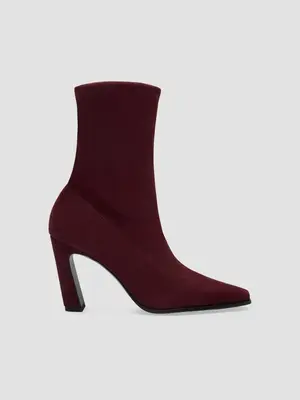 STUART WEITZMAN Stassi 85mm Stretch Booties - Boysenberry
