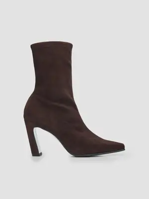 STUART WEITZMAN Stassi 85mm Stretch Booties - Midnight Espresso
