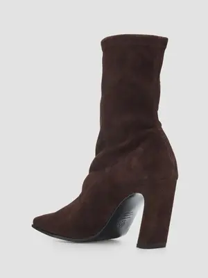 STUART WEITZMAN Stassi 85mm Stretch Booties - Midnight Espresso