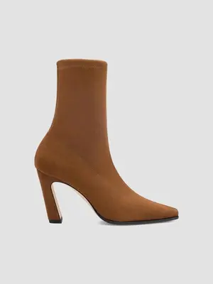 STUART WEITZMAN Stassi 85mm Stretch Booties - Walnut