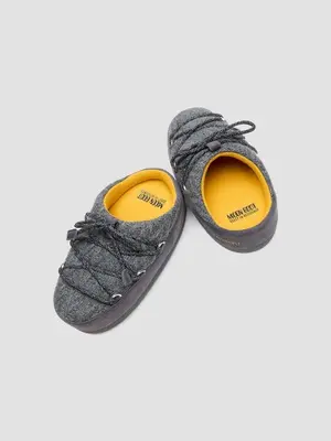 Moon Boot Mb X Guest In Residence Evx Chalet Knit & Suede Mules - Grey