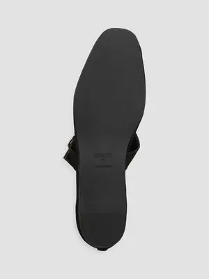 Schutz Vick Suede Ballerina Flats - Black
