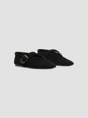 Schutz Vick Suede Ballerina Flats - Black