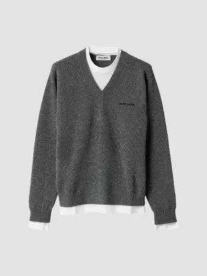 Miu Miu Cashmere V-neck Sweater - Grey