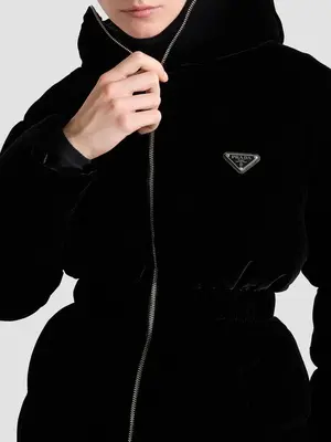 Prada Velvet Down Jacket - Black