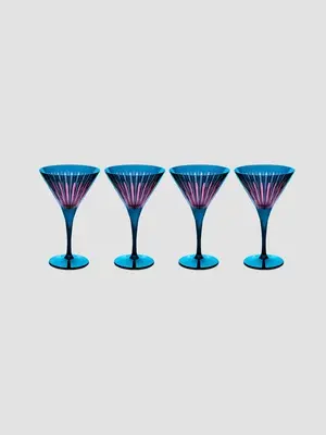 L'Objet Prism 4-piece Martini Glass Set - Blue