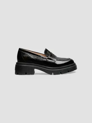 STUART WEITZMAN Hudson Lite Patent Leather Penny Loafers