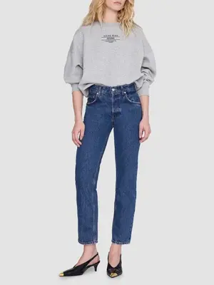 ANINE BING Miles Studio Cotton-blend Sweatshirt