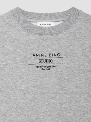 ANINE BING Miles Studio Cotton-blend Sweatshirt