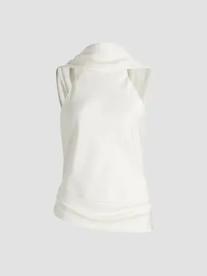 Simkhai Samira Satin Cape Top - Ivory