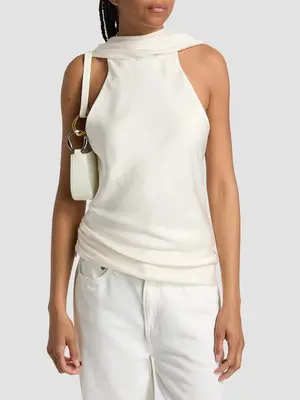Simkhai Samira Satin Cape Top - Ivory