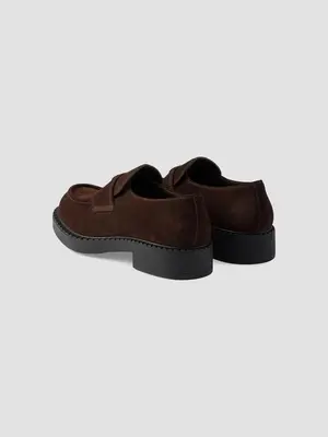 Prada Chocolate Suede Loafers - Brown