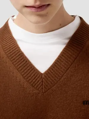 Miu Miu Cropped Cashmere V-neck Sweater