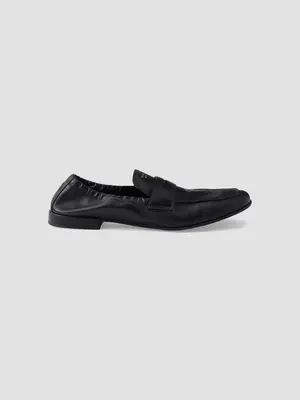 Prada S Shuffle Antiqued Leather Loafers - Black