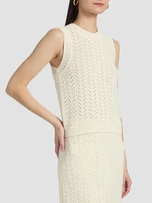 DH New York Laura Open-knit Cotton Tank