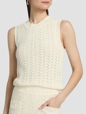 DH New York Laura Open-knit Cotton Tank
