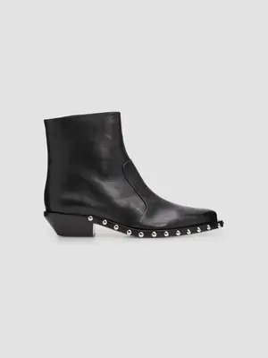 Schutz Taylor 30mm Studded Leather Booties - Black